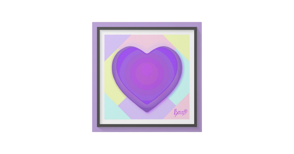Pastel colors & purple hearts beating gallery wrap | Zazzle