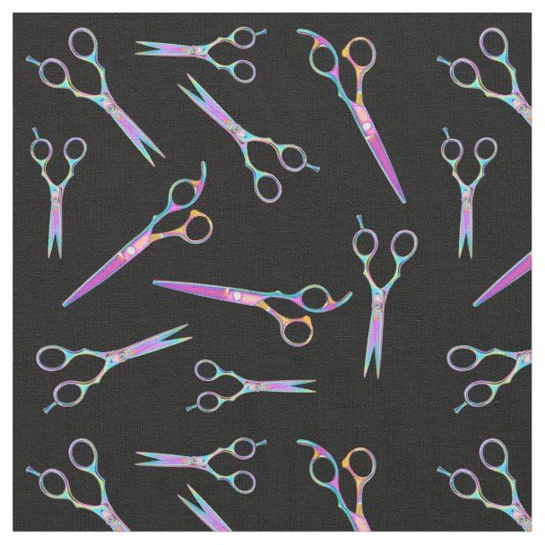 colorful scissors pattern fabric | Zazzle.com