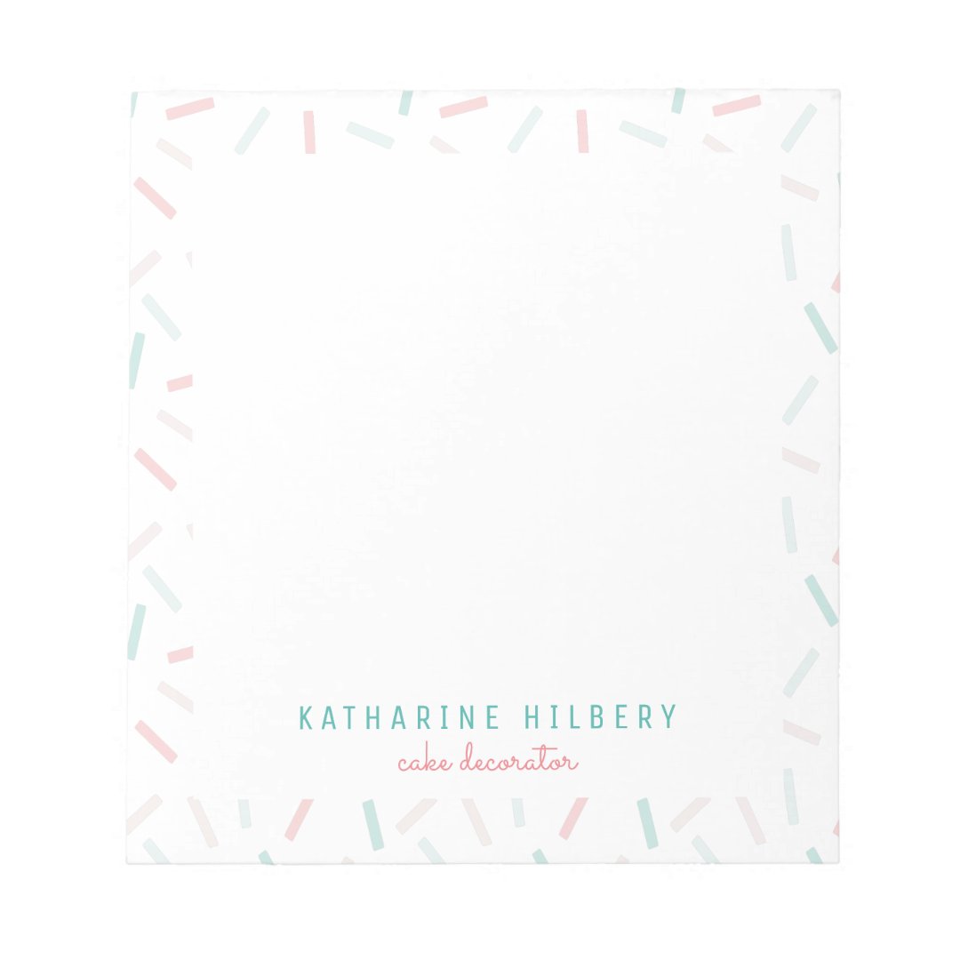 Pastel Colors Sprinkles White Notepad | Zazzle