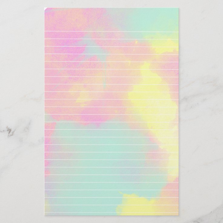 Pastel Colors Watercolor Lined Paper | Zazzle
