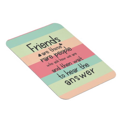 Pastel Cute Friends rare Friendship Quote Stripes Magnet | Zazzle