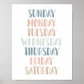Pastel Days of the Week Classroom Decor | Zazzle