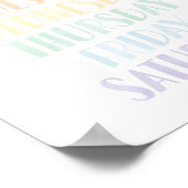 Pastel Days of the Week Educational Poster | Zazzle