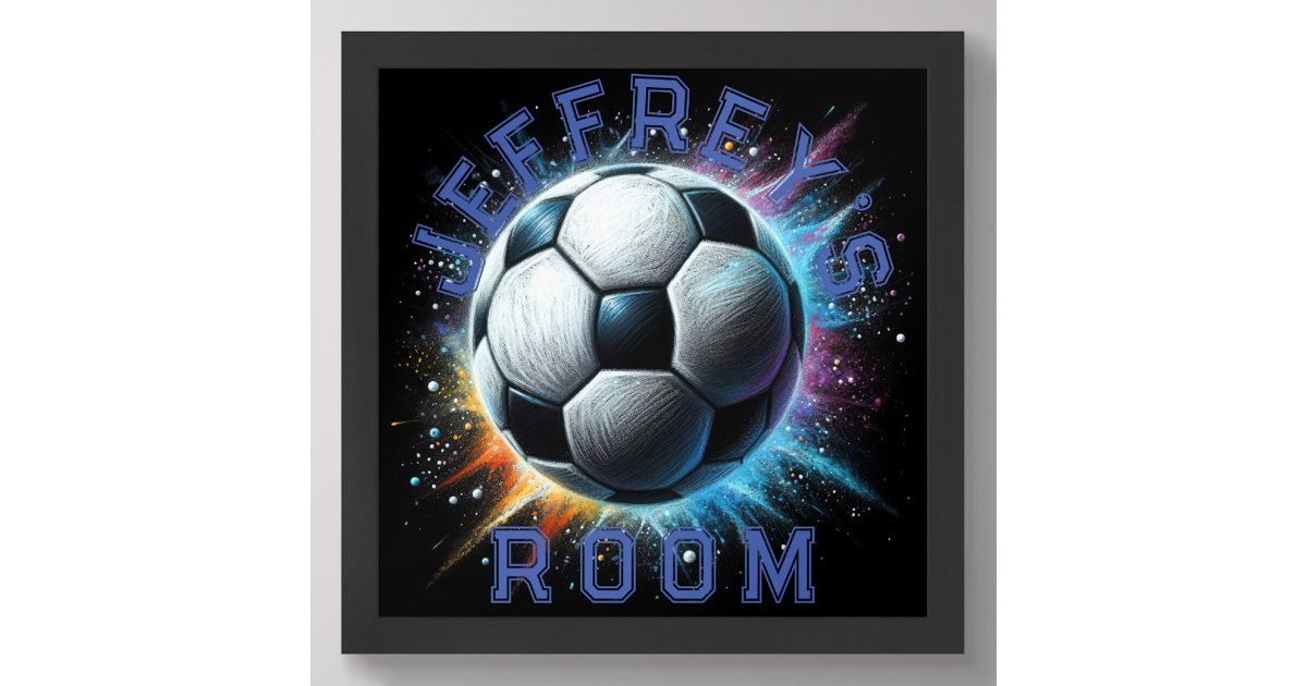 Pastel Drawing Soccer Ball Power Personalize Poster | Zazzle