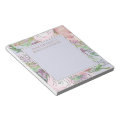 Pastel Dusty Blue Pink Floral From Desk Notepad | Zazzle