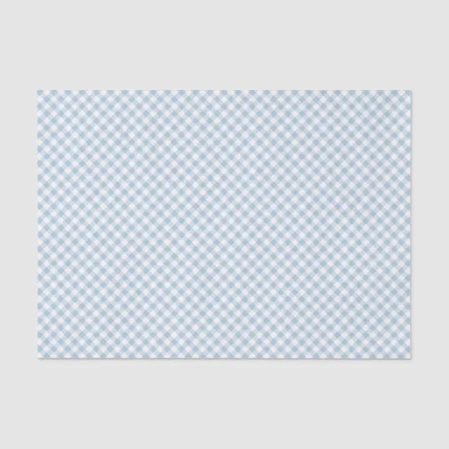 Pastel Dusty Blue Small Gingham Tissue Paper | Zazzle