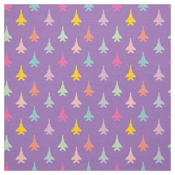 Gray on Black F-15E Fighter Jet Pattern Fabric | Zazzle