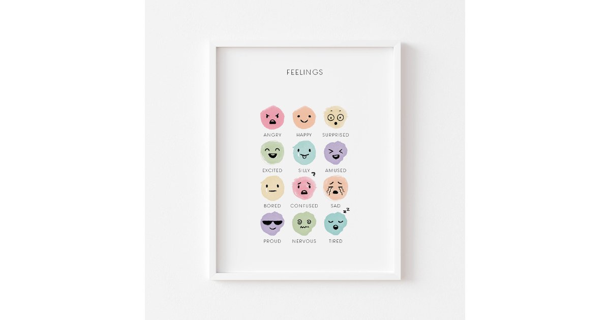 Pastel feelings chart print | Zazzle