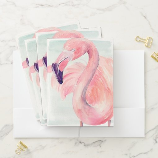 Pastel Flamingo Pocket Folder | Zazzle
