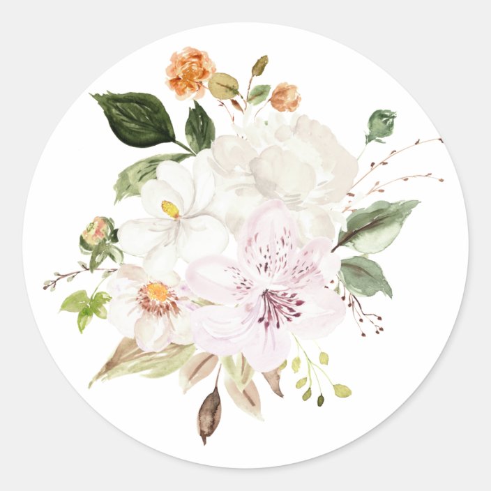 Pastel Floral Classic Round Sticker | Zazzle.com