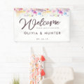 Pastel Floral Watercolor Wedding Welcome Banner | Zazzle