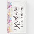 Pastel Floral Watercolor Wedding Welcome Banner | Zazzle