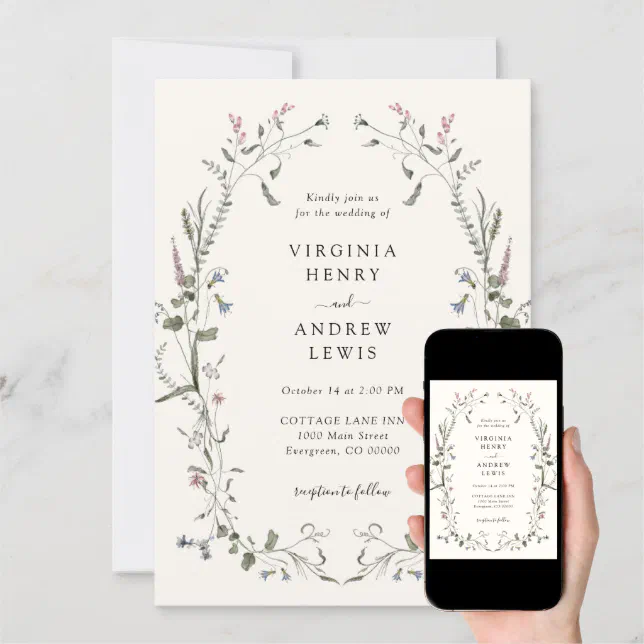 Pastel Floral Wedding Invitation | Zazzle