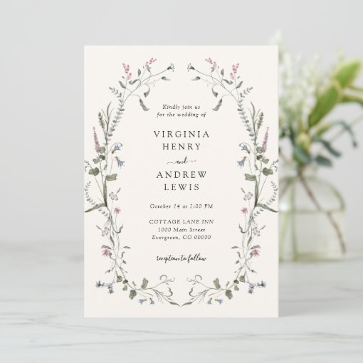 Pastel Floral Wedding Invitation | Zazzle