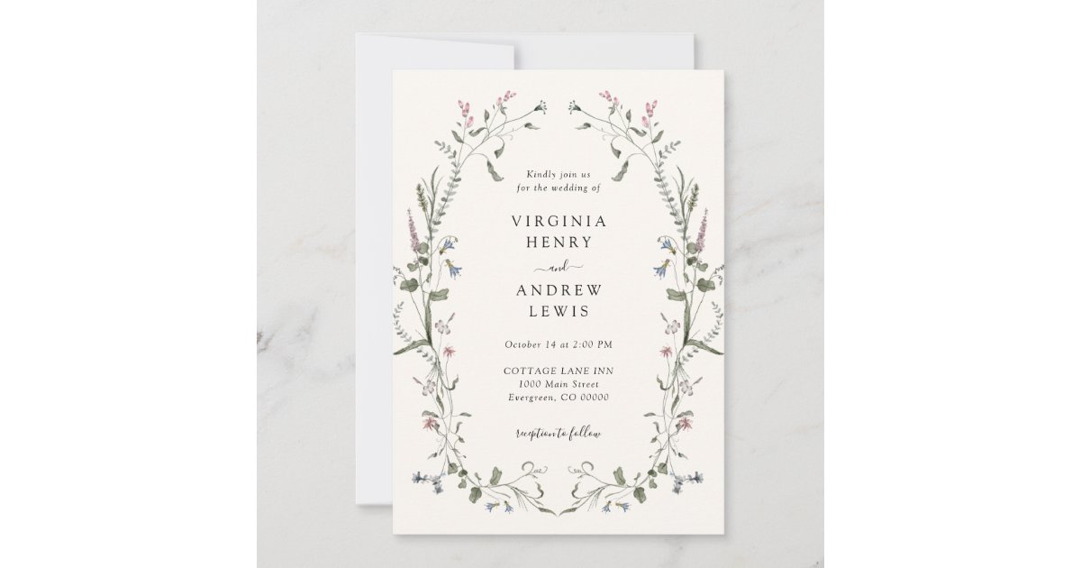 Pastel Floral Wedding Invitation | Zazzle