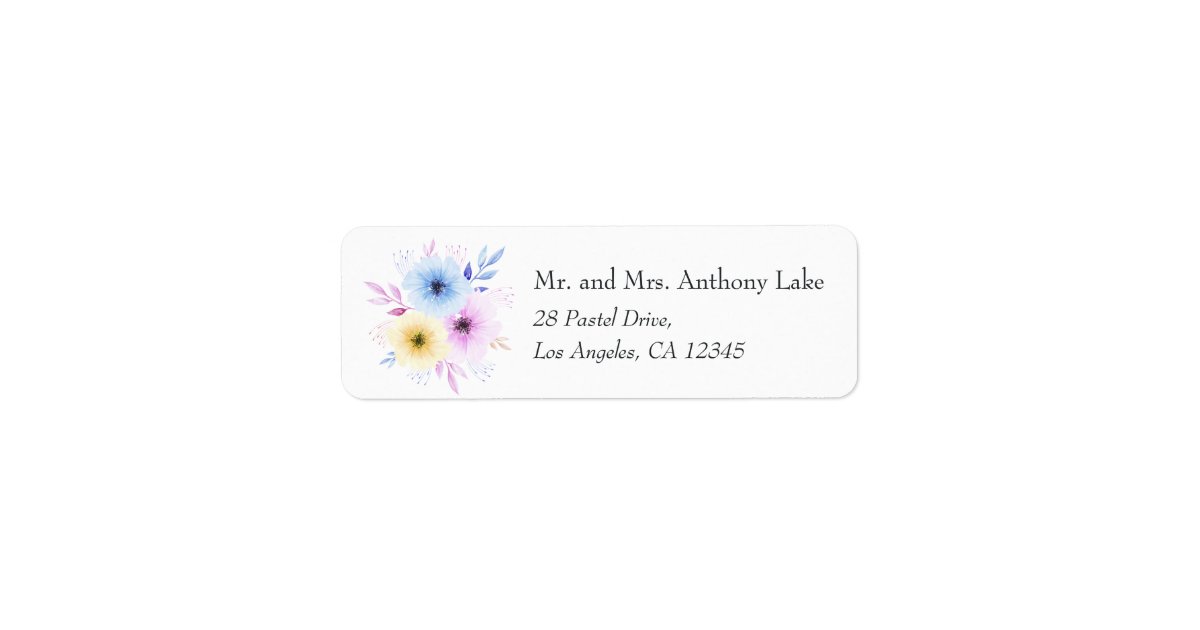 Pastel Floral Wedding Label | Zazzle