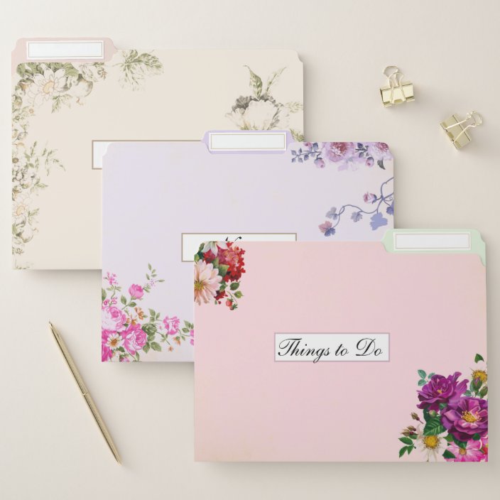 Pastel Floral Wedding Organizer Folders | Zazzle.com