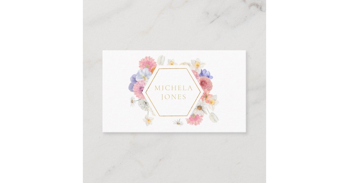 Pastel Floral Womens Elegant Designer Stylist Busi Business Card | Zazzle