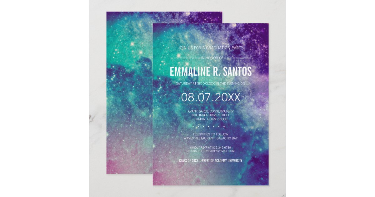 Pastel Galaxy Graduation Party Invite | Zazzle