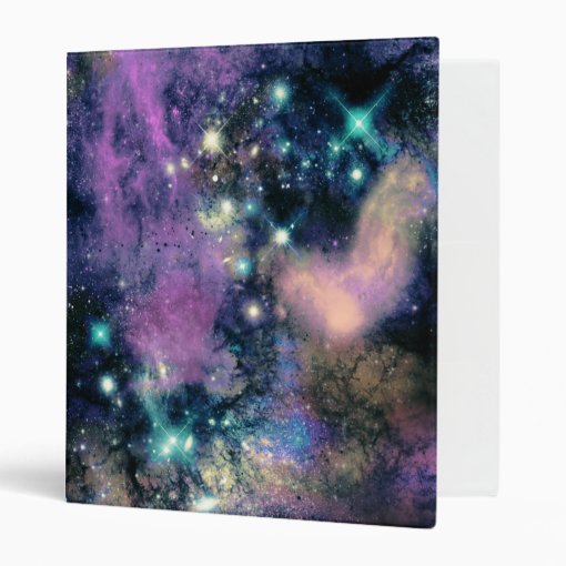 Pastel Galaxy Stars Binder | Zazzle