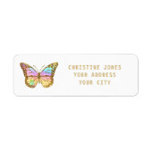 pastel glitter butterfly label | Zazzle