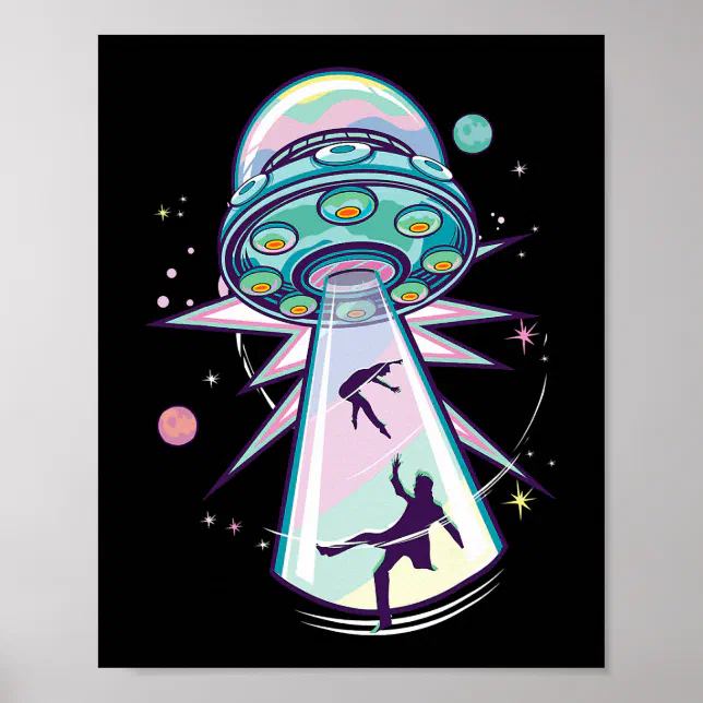 Pastel Goth Alien Abduction Aesthetic Spaceship Nu Poster | Zazzle