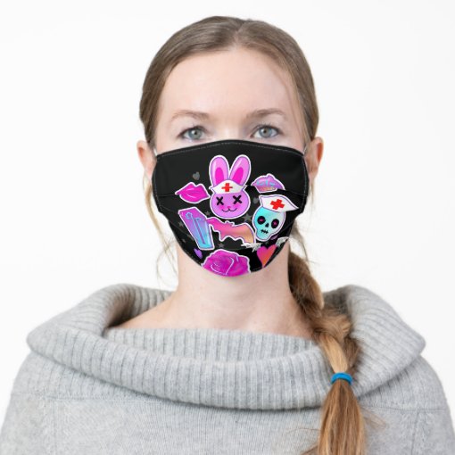 Pastel Goth Face Mask Menhera Creepy Cute Gothic | Zazzle