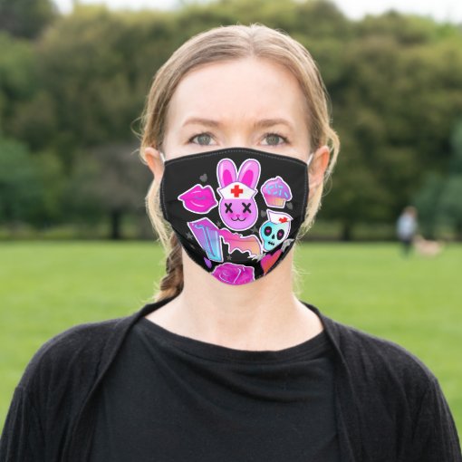 Pastel Goth Face Mask Menhera Creepy Cute Gothic | Zazzle