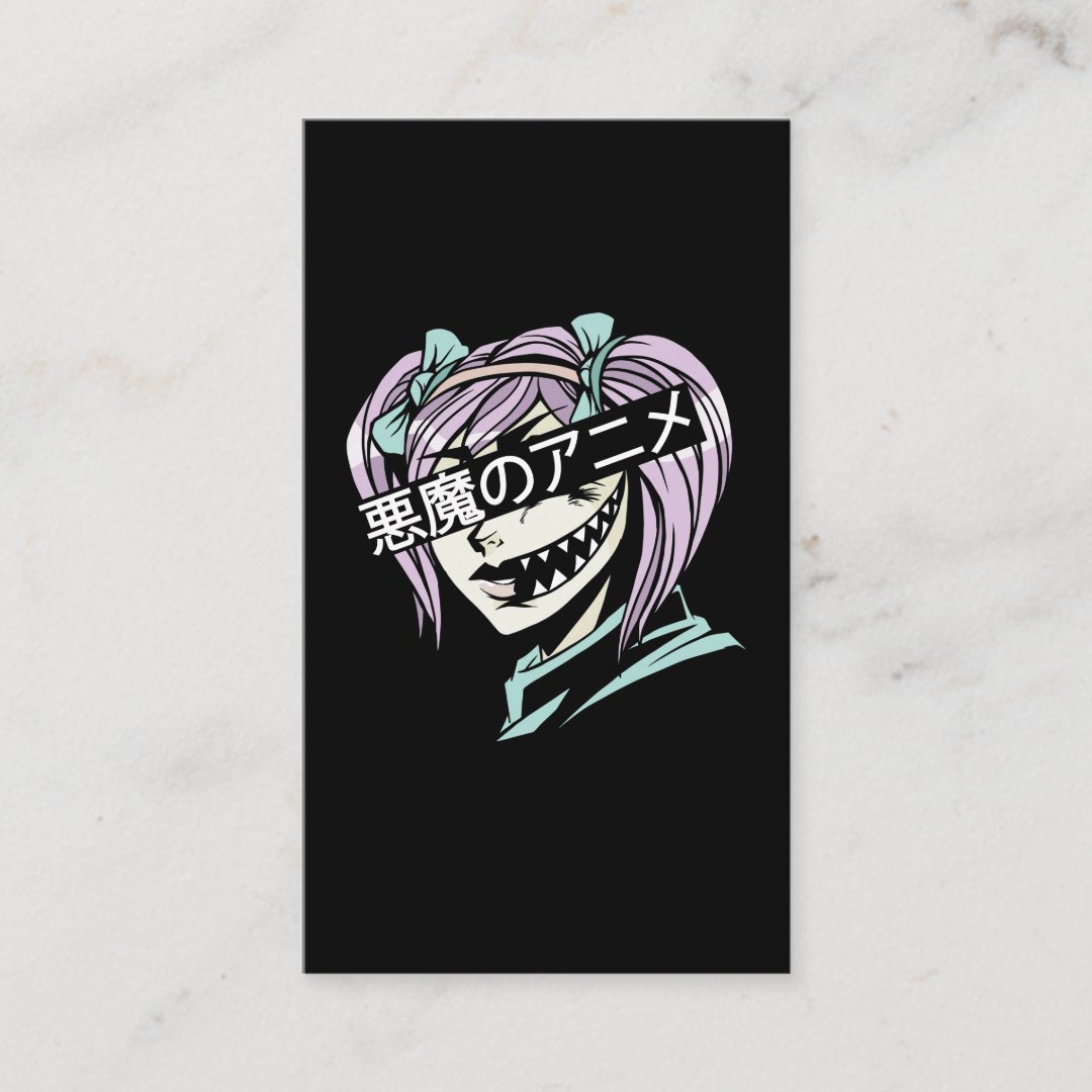Pastel Goth Manga Aesthetic Girl Creepy Anime Business Card | Zazzle