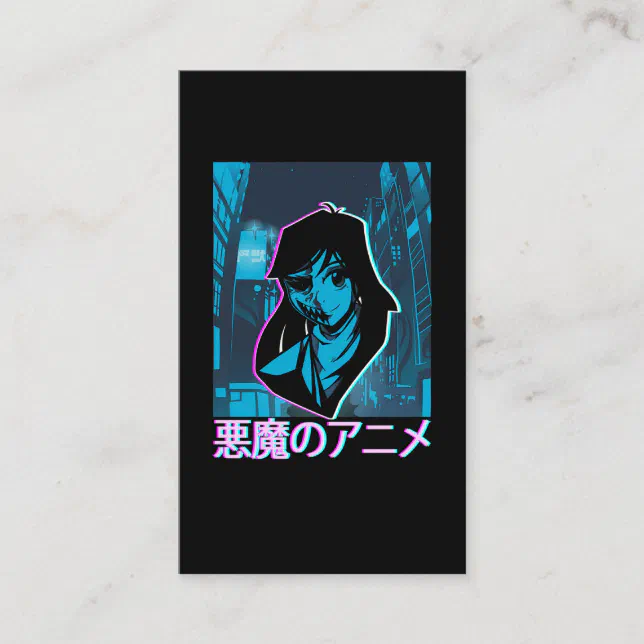 Pastel Goth Manga Vaporwave Girl Creepy Anime Business Card | Zazzle