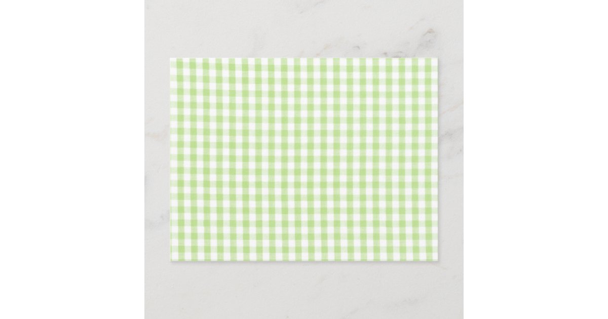 Pastel Green Gingham pattern Postcard | Zazzle