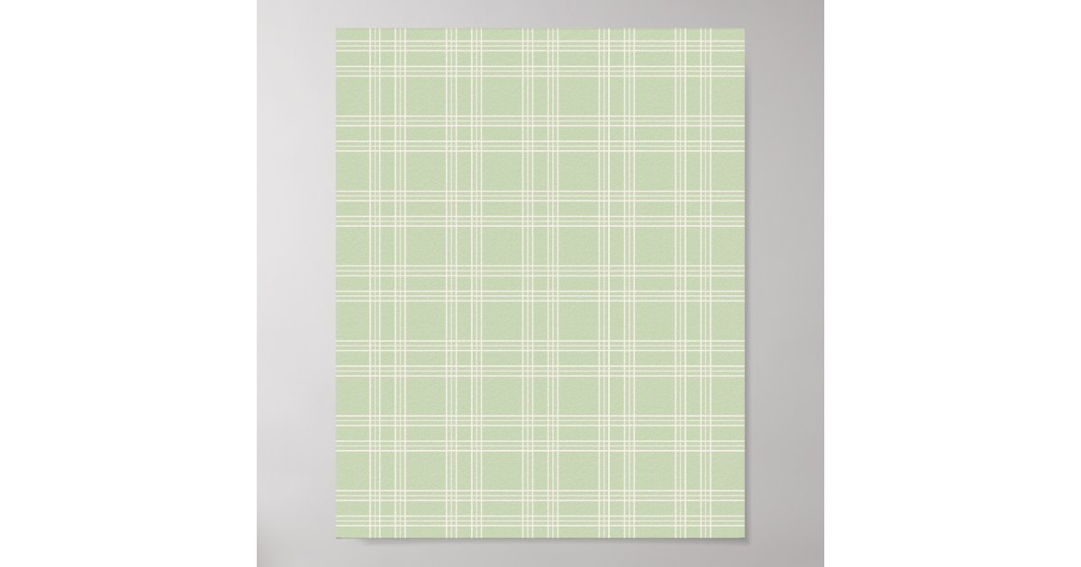Pastel Green Gingham Poster | Zazzle