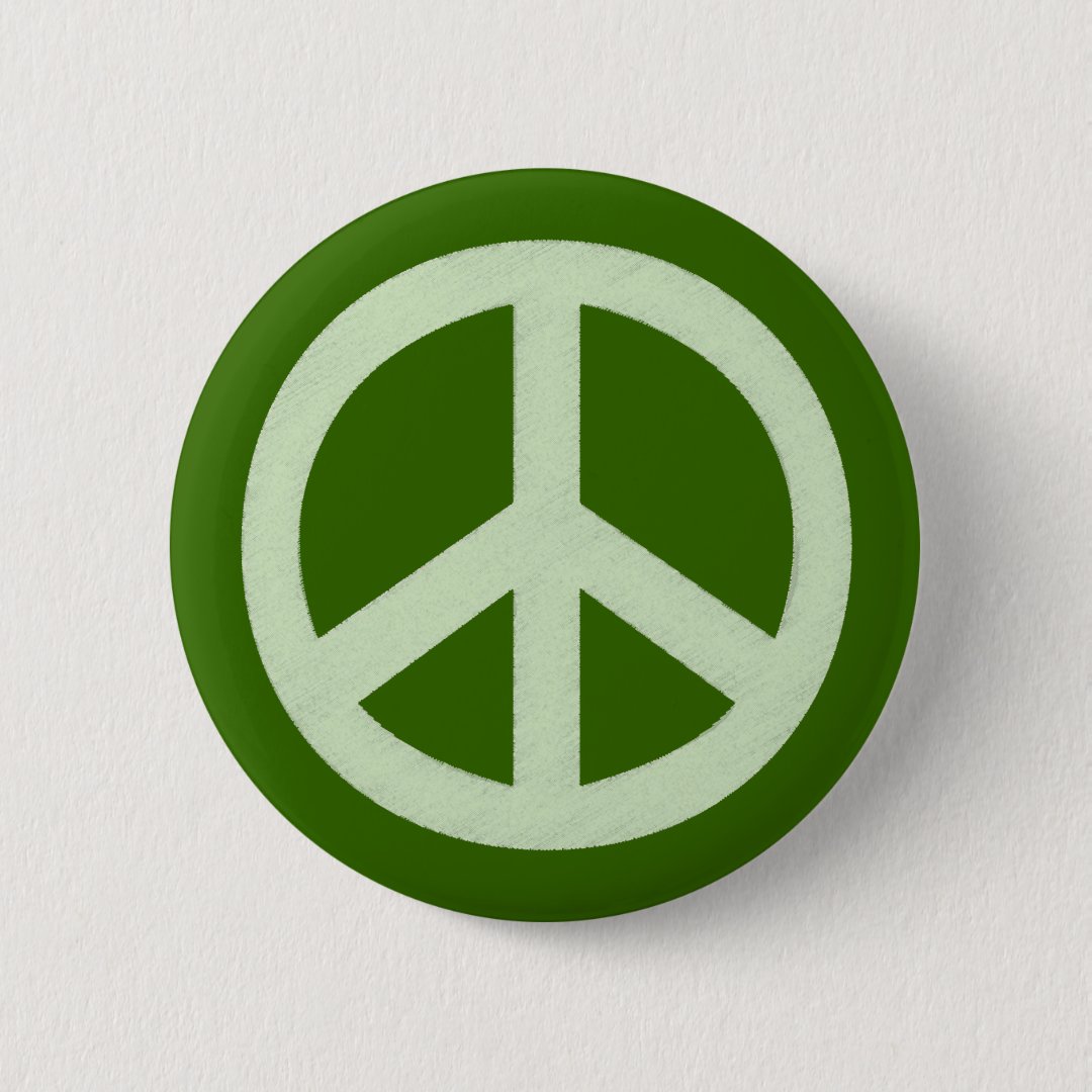 Pastel Green Peace Sign Pinback Button | Zazzle