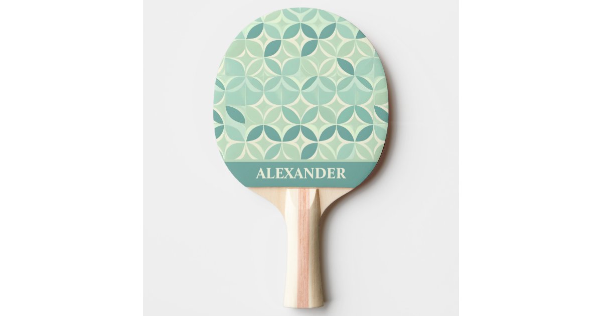 Pastel Green Personalized Abstract Pattern Ping Pong Paddle | Zazzle