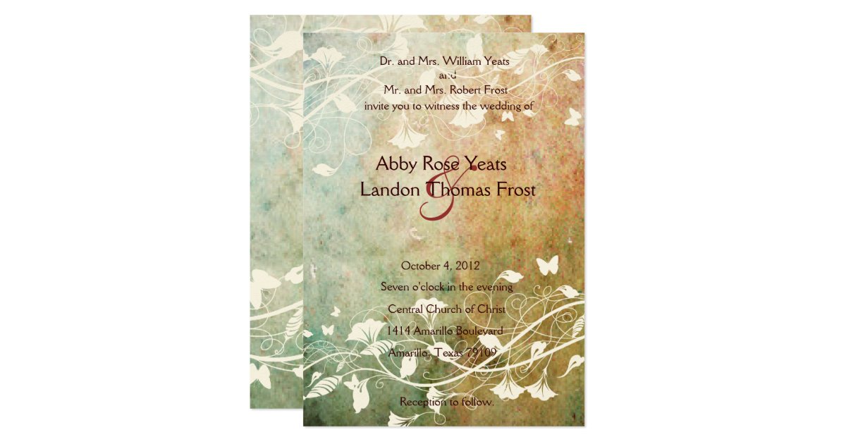 Pastel Grunge Wedding Invitation | Zazzle