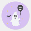 Pastel Halloween Ghost Thank You Classic Round Sticker | Zazzle