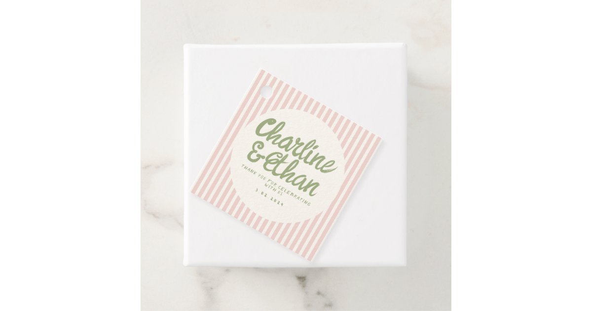 Pastel Handwriting Retro Wedding Thank you Favor Favor Tags | Zazzle