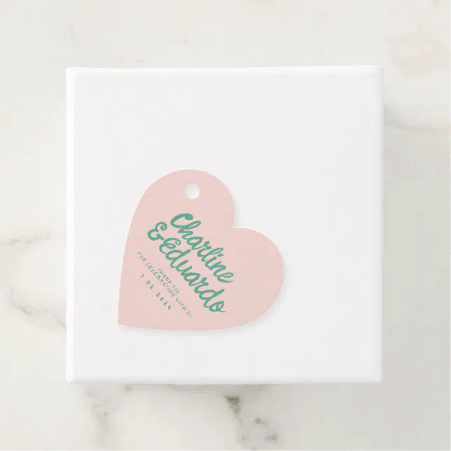 Pastel Handwriting Retro Wedding Thank you Favor Tags | Zazzle