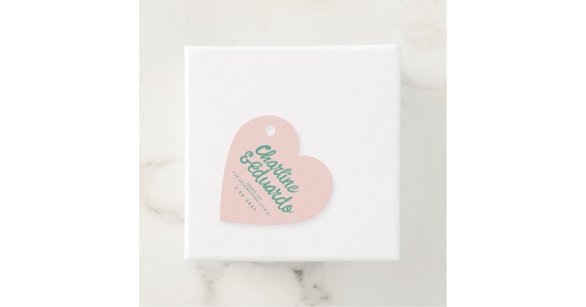 Pastel Handwriting Retro Wedding Thank you Favor Tags | Zazzle