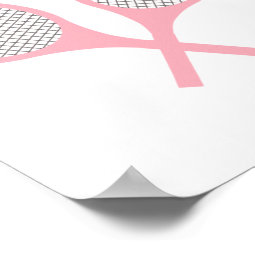 Pastel Heart Tennis Player Racquets Ball Design Poster | Zazzle