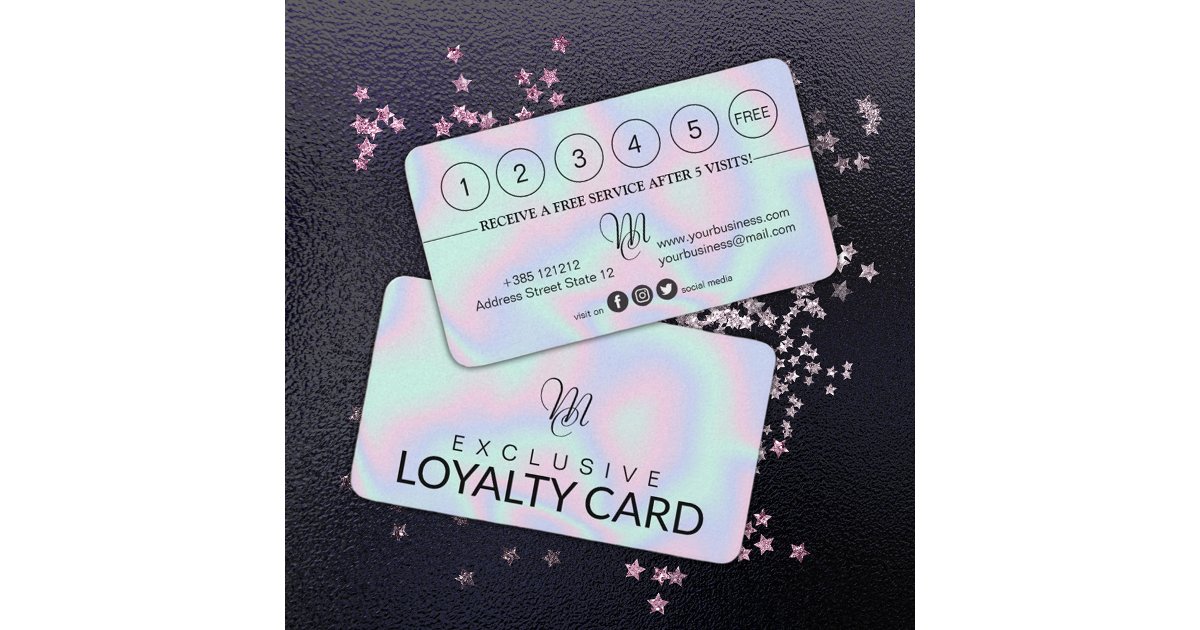 Pastel Holographic Texture Loyalty Card | Zazzle