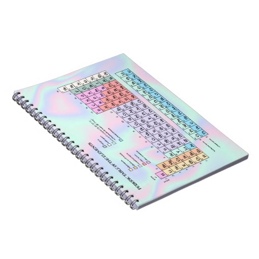 Pastel Holographic Texture Periodic Table Notebook | Zazzle