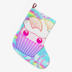 pastel Kawaii cupcake on a Christmas Stocking | Zazzle