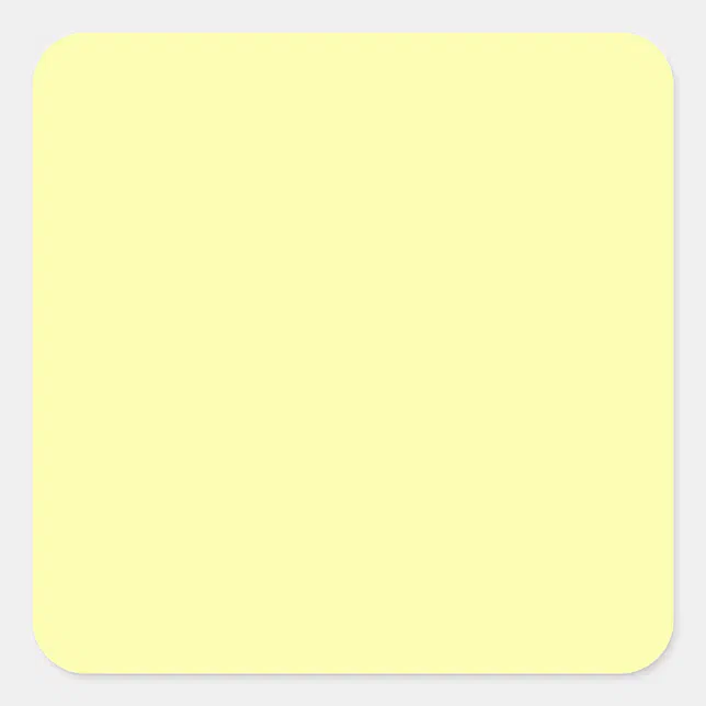 Pastel Lemon Yellow Square Sticker | Zazzle