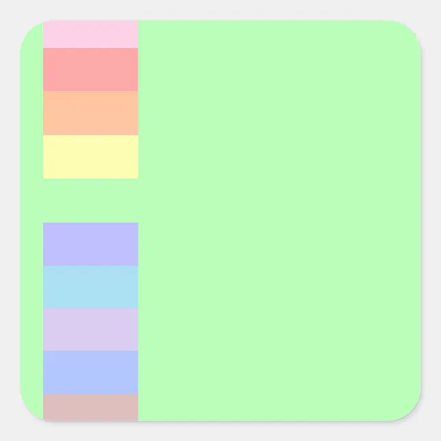 Pastel Lime Green Square Sticker | Zazzle