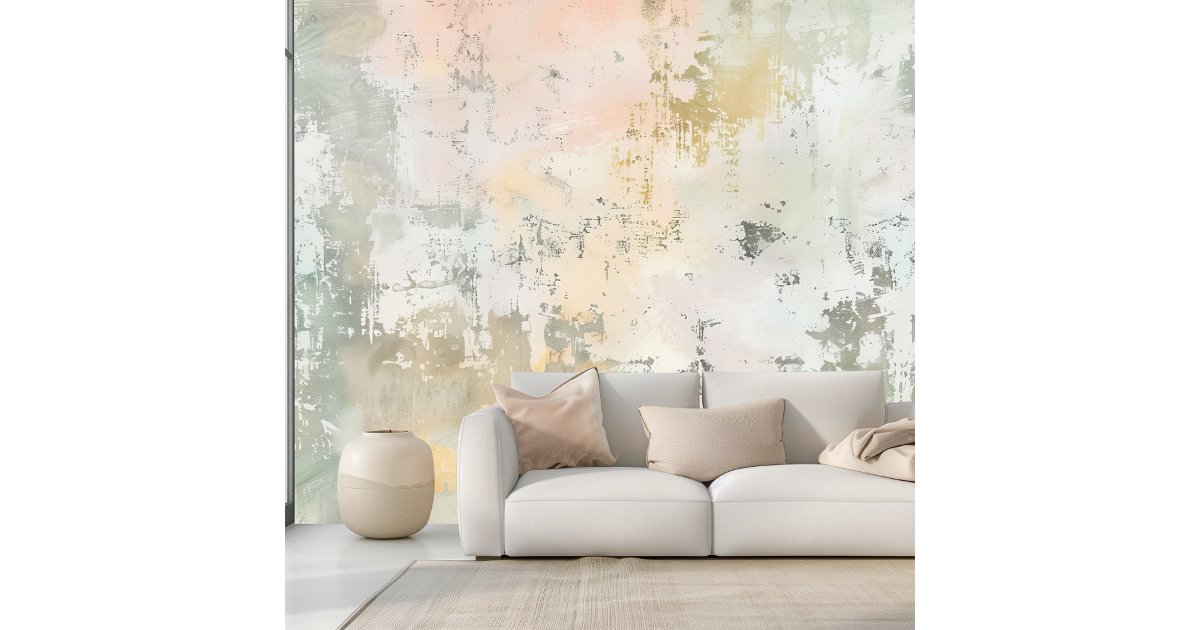 Pastel Limewash Abstract Print Wallpaper | Zazzle
