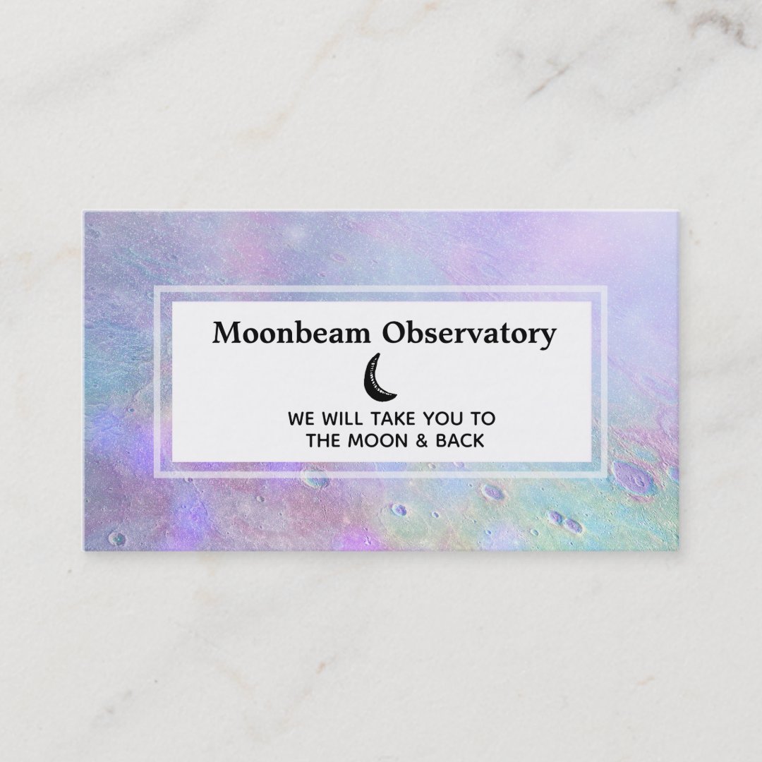 Pastel Lunar Surface Moon Business Card | Zazzle