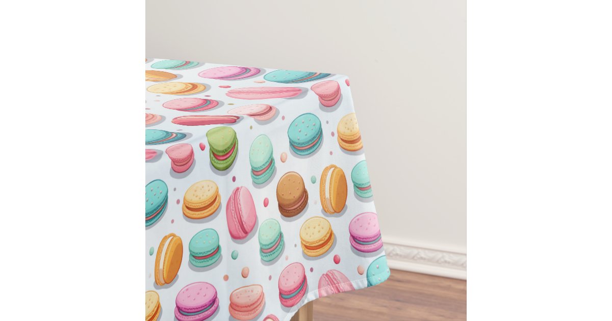 Pastel Macarons Theme Party Tablecloth | Zazzle
