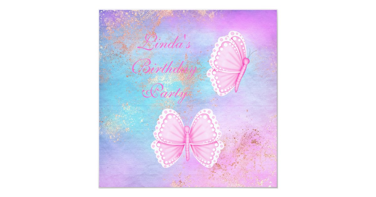 Pastel marble gold butterfly invitation | Zazzle.com