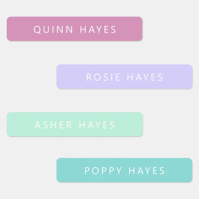 Pastel Mermaid Colors Name Labels | Zazzle